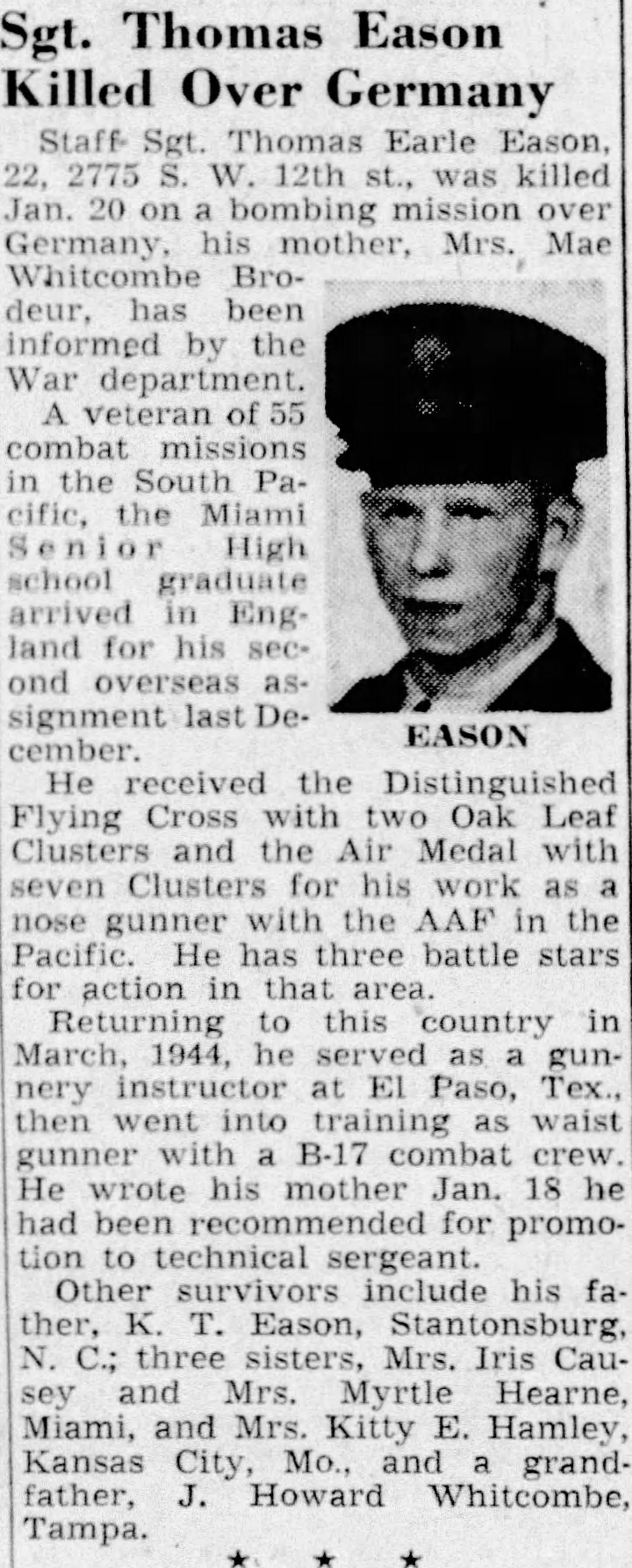 Eason, Thomas E. - Florida-France Soldier Stories